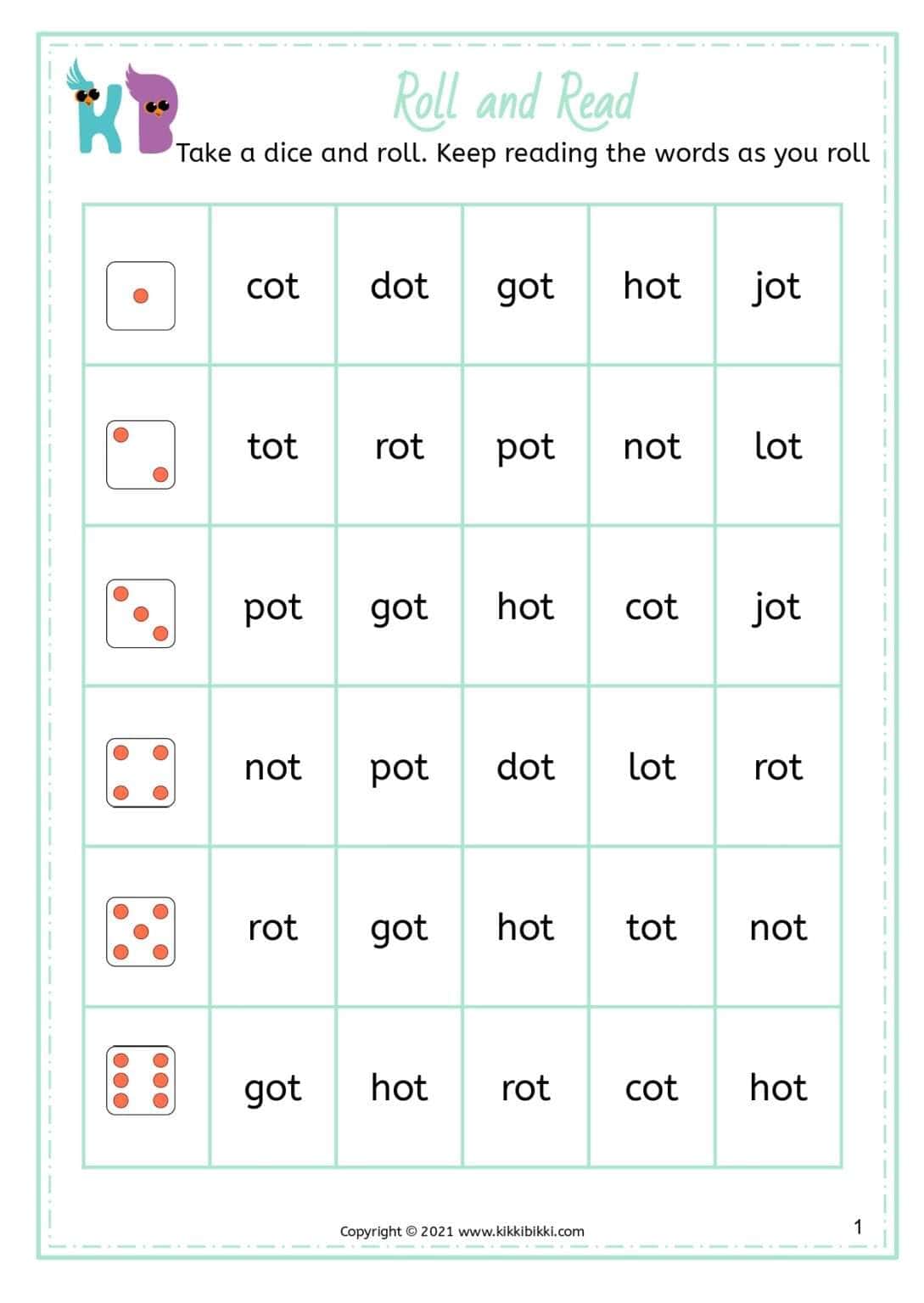 Roll and Read: CVC OT Word Family