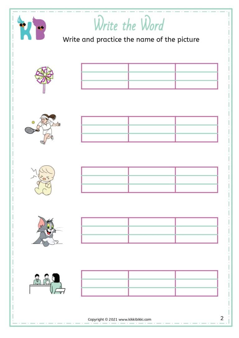Write the Word Worksheets: CVC OB-OM Word Family