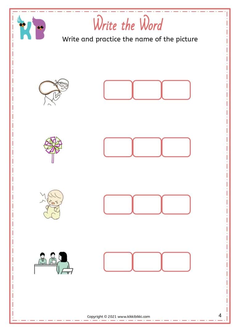 Write the Word Worksheets: CVC OB-OM Word Family