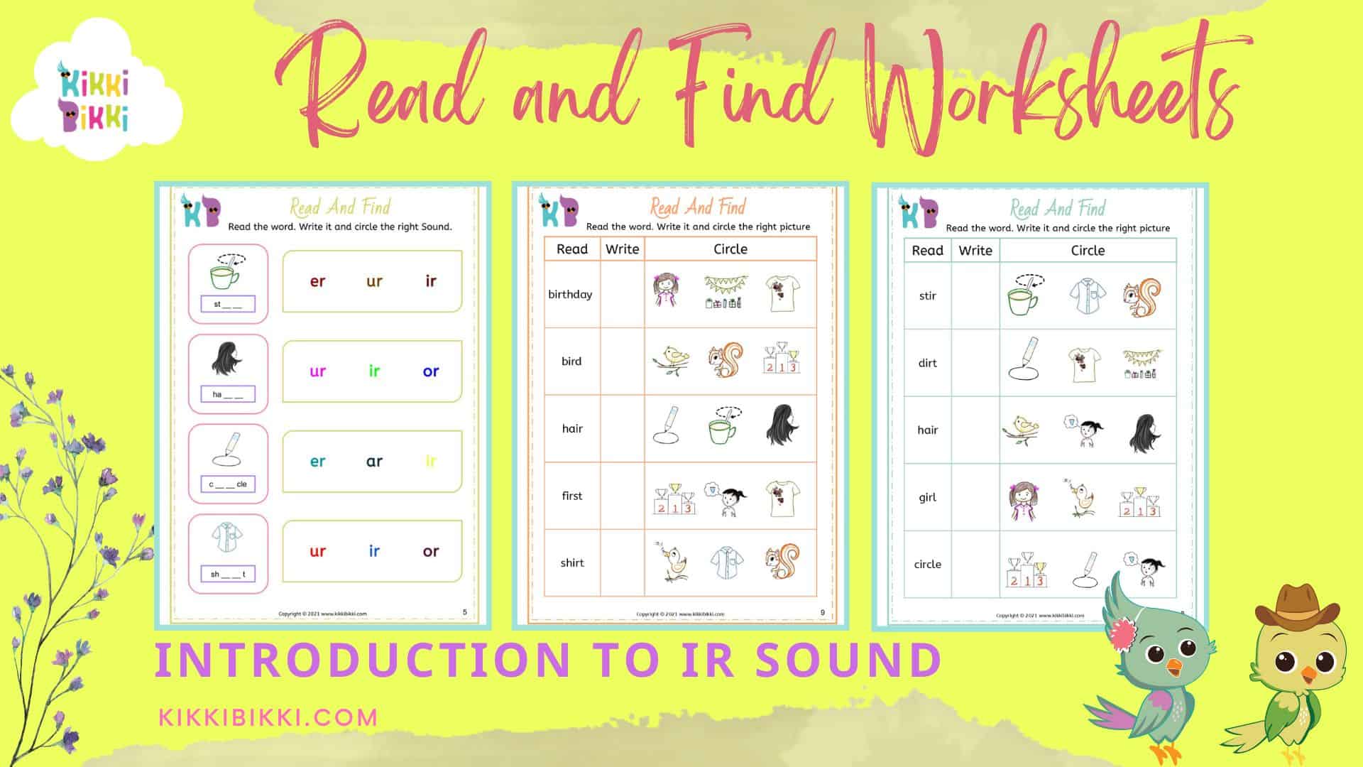 Discovering the "ir" Sound with Read and Find Worksheet