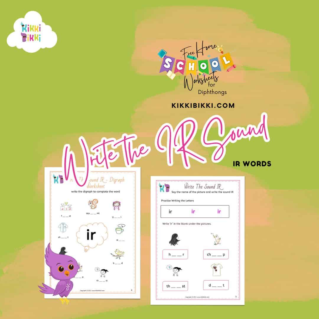 Introduction to 'IR' Sound: Write the Sound Worksheets