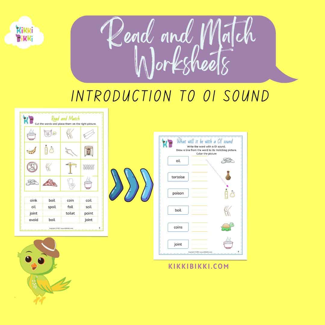 Read and Match: Free Printable OI Words Worksheets