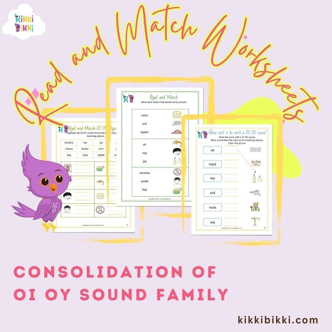 Discovering OI and OY Sounds: Read and Match Worksheets