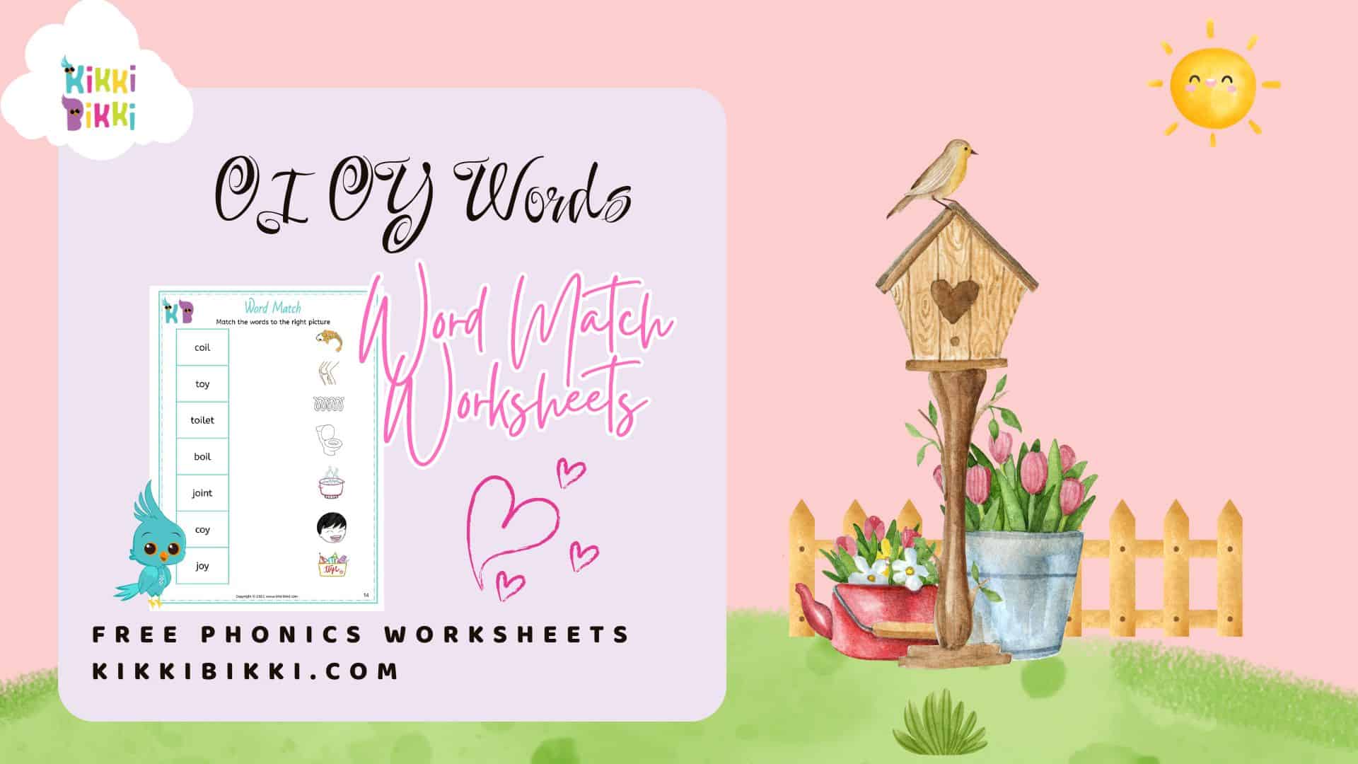 OI and OY Sounds: Word Match Worksheets for Phonics Fun