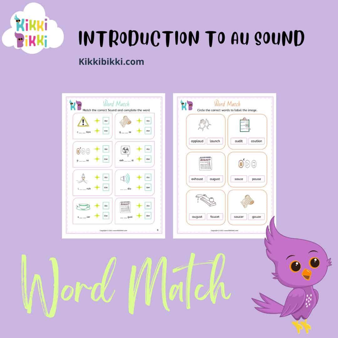 "Discovering the AU Sound: Word Matching Adventures"