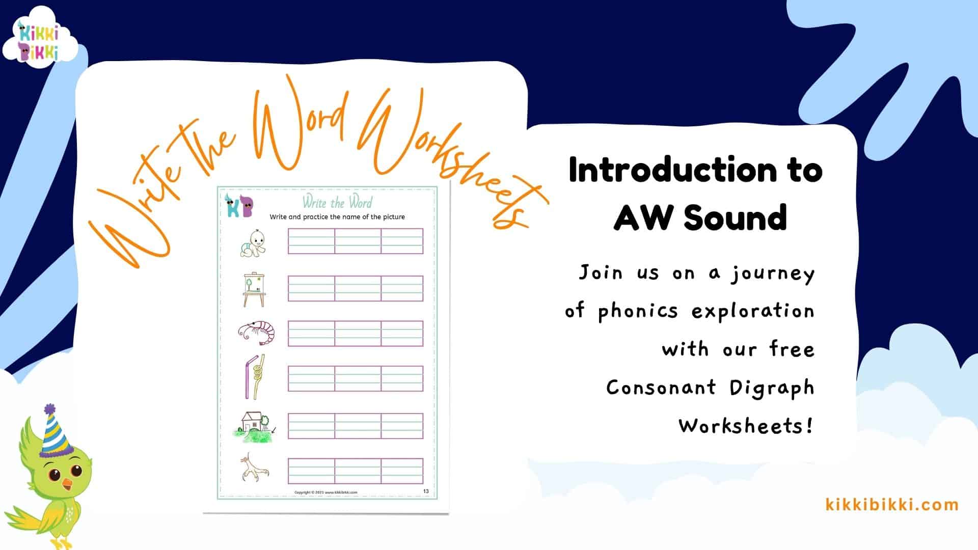 Write the Word Worksheets for Phonics Practice"