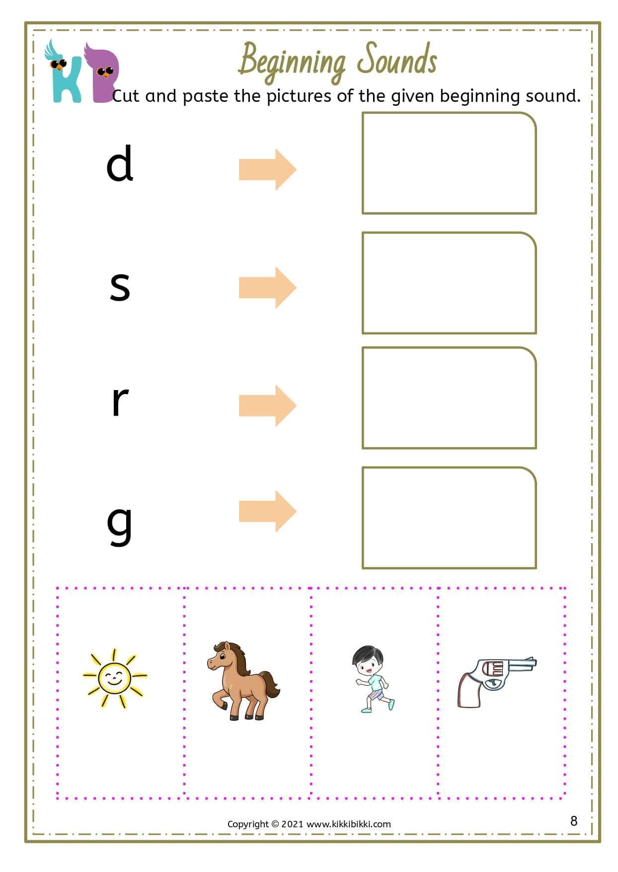 CVC UN Word Family - Beginning Sounds Worksheets