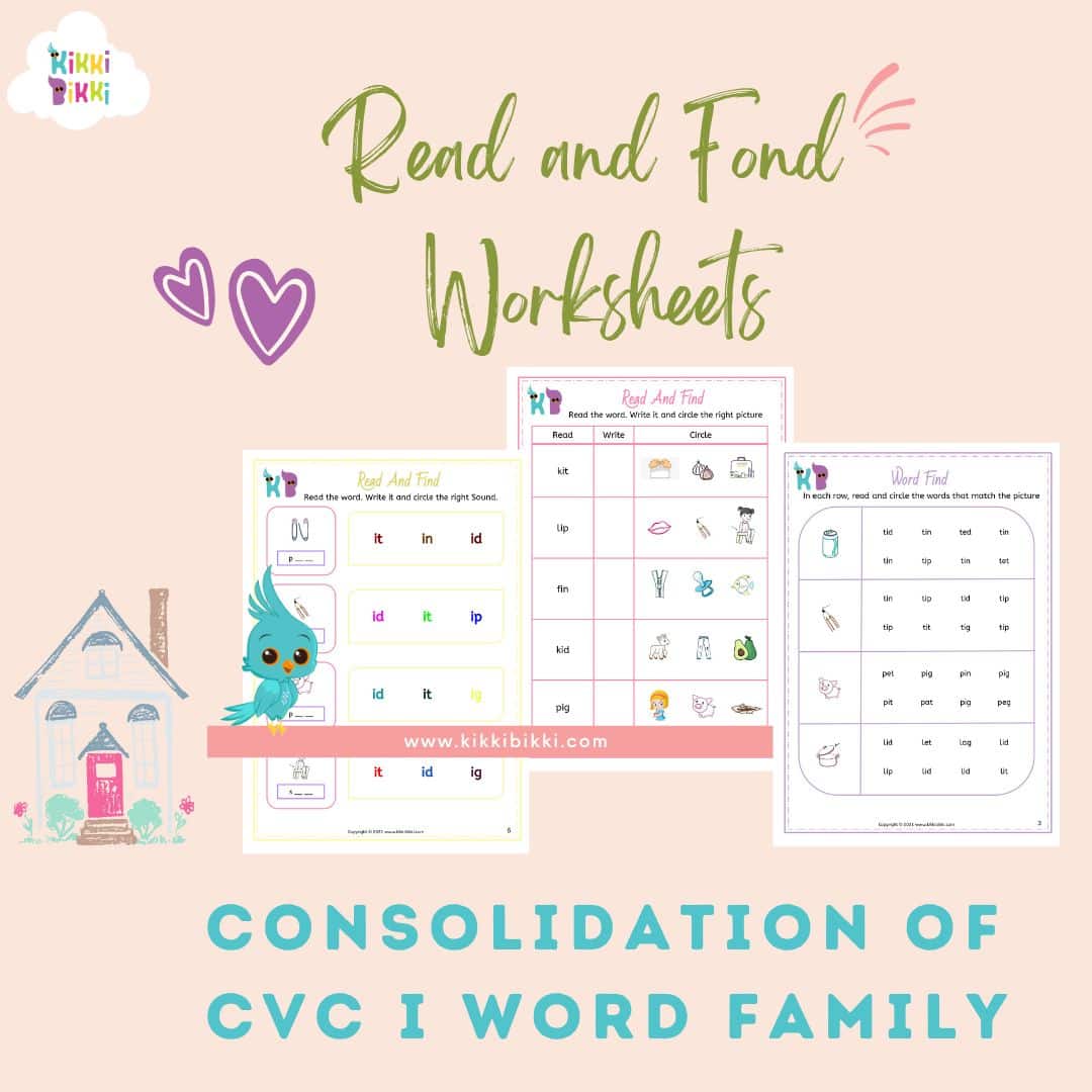 Consolidation of CVC I Word Family - Read and Find Worksheet