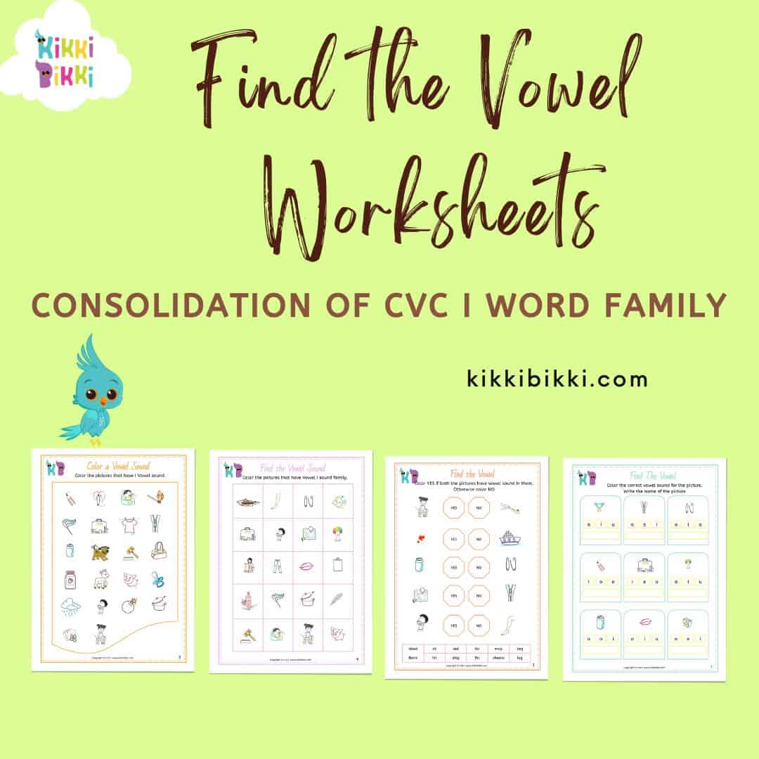 Vowels in CVC I Words: Free Worksheets for Kindergarten