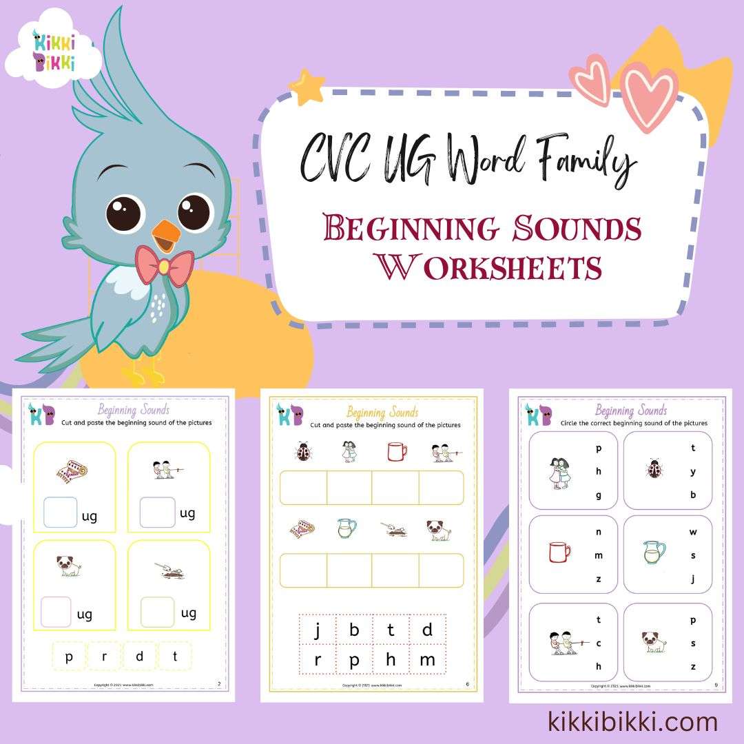 CVC UG Word Family: Beginning Sounds Worksheets