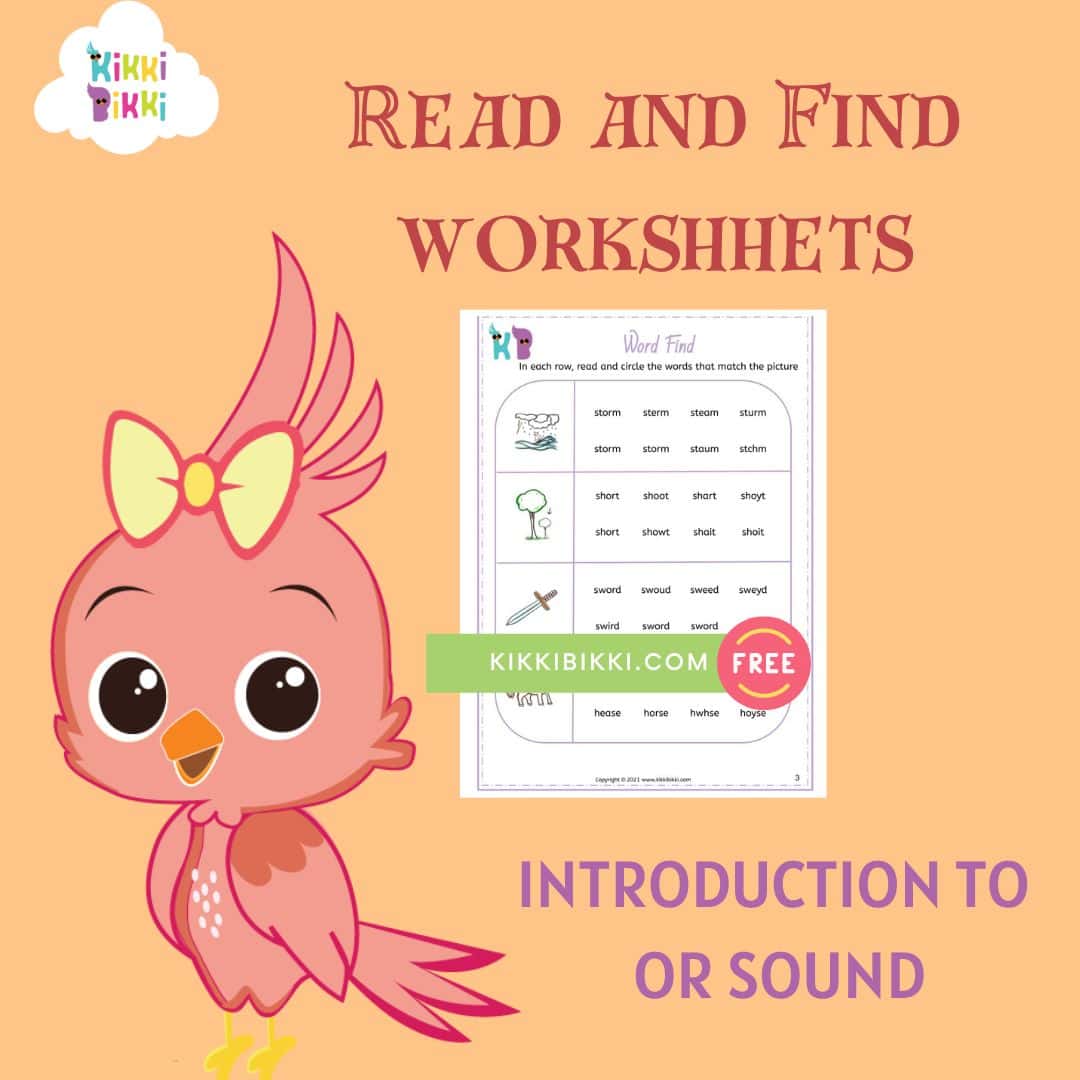 Read and Find Worksheets for Kindergarten