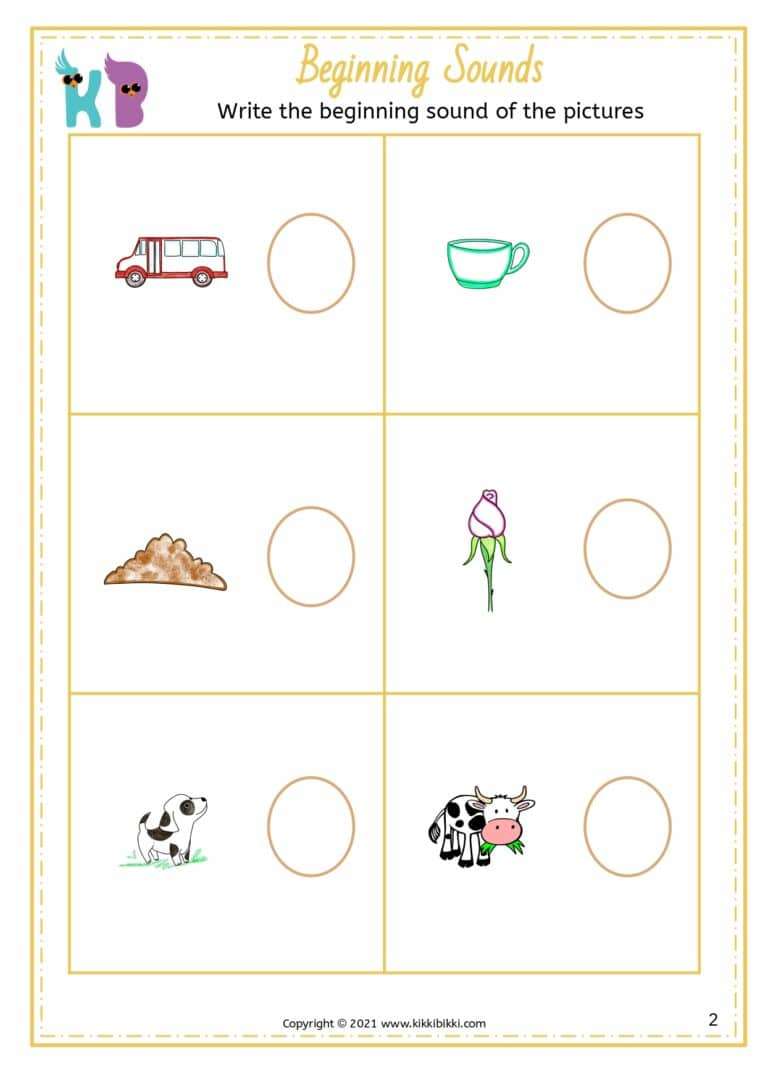 CVC UP, UD, and US Word Family - Beginning Sounds Worksheets