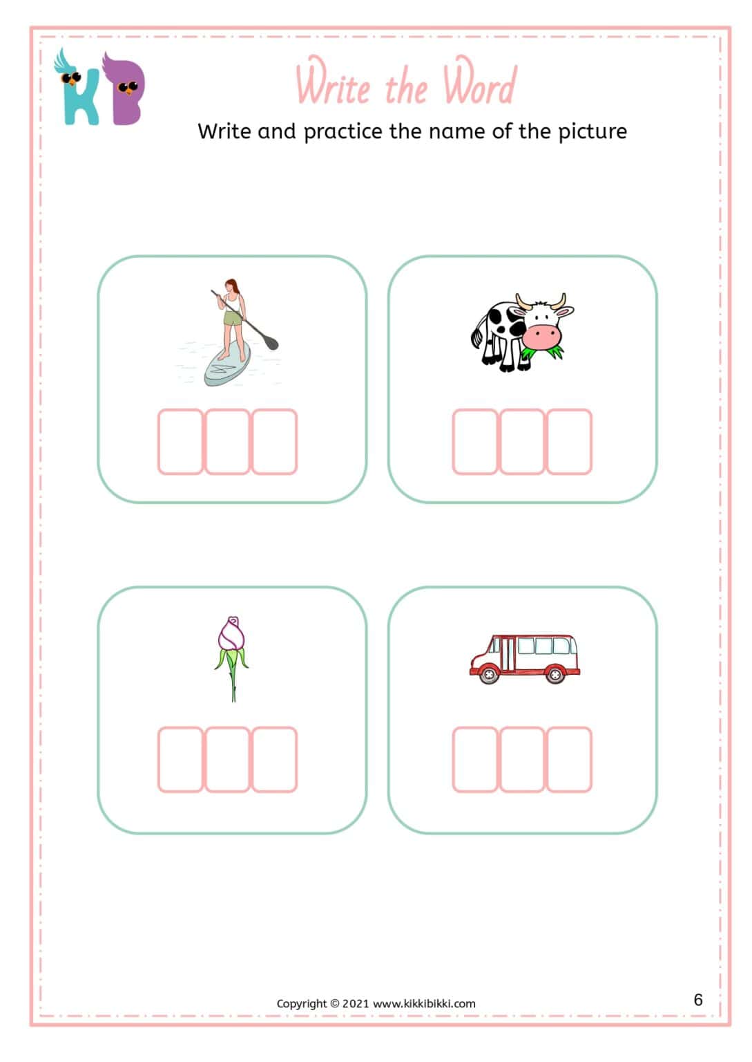CVC Word Families: Up, Ud, Us - Write the Word Worksheet