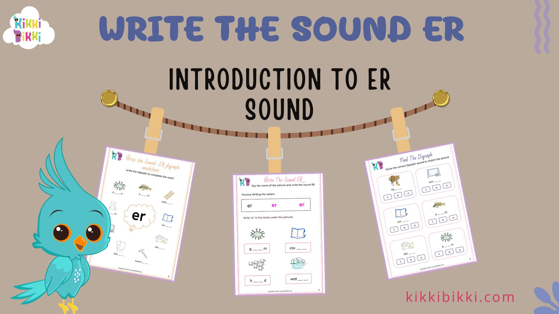 Introduction to 'ER' Sound - Write the Sound Worksheets
