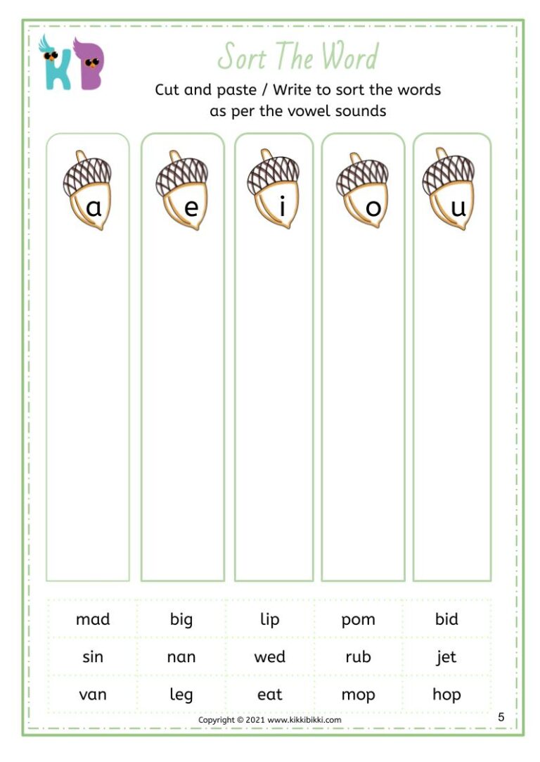 CVC Fluency - Sight the Word Reading Strips Worksheet