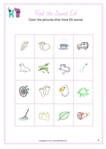 "Exploring EA Sound: Free Printable Vowel Digraph Worksheets"