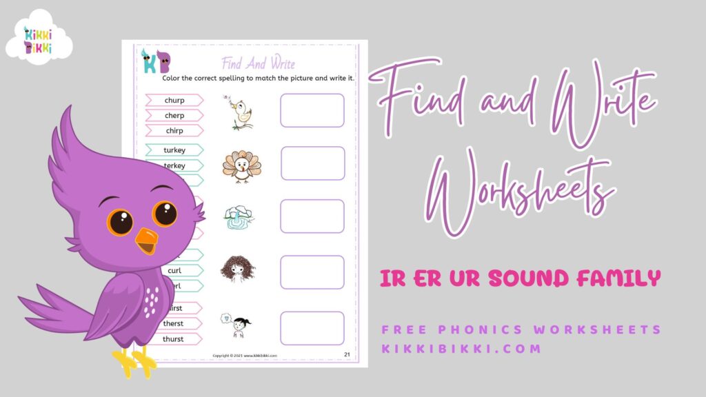 Exploring Bossy R: Find and Write Worksheets for Phonics Practice