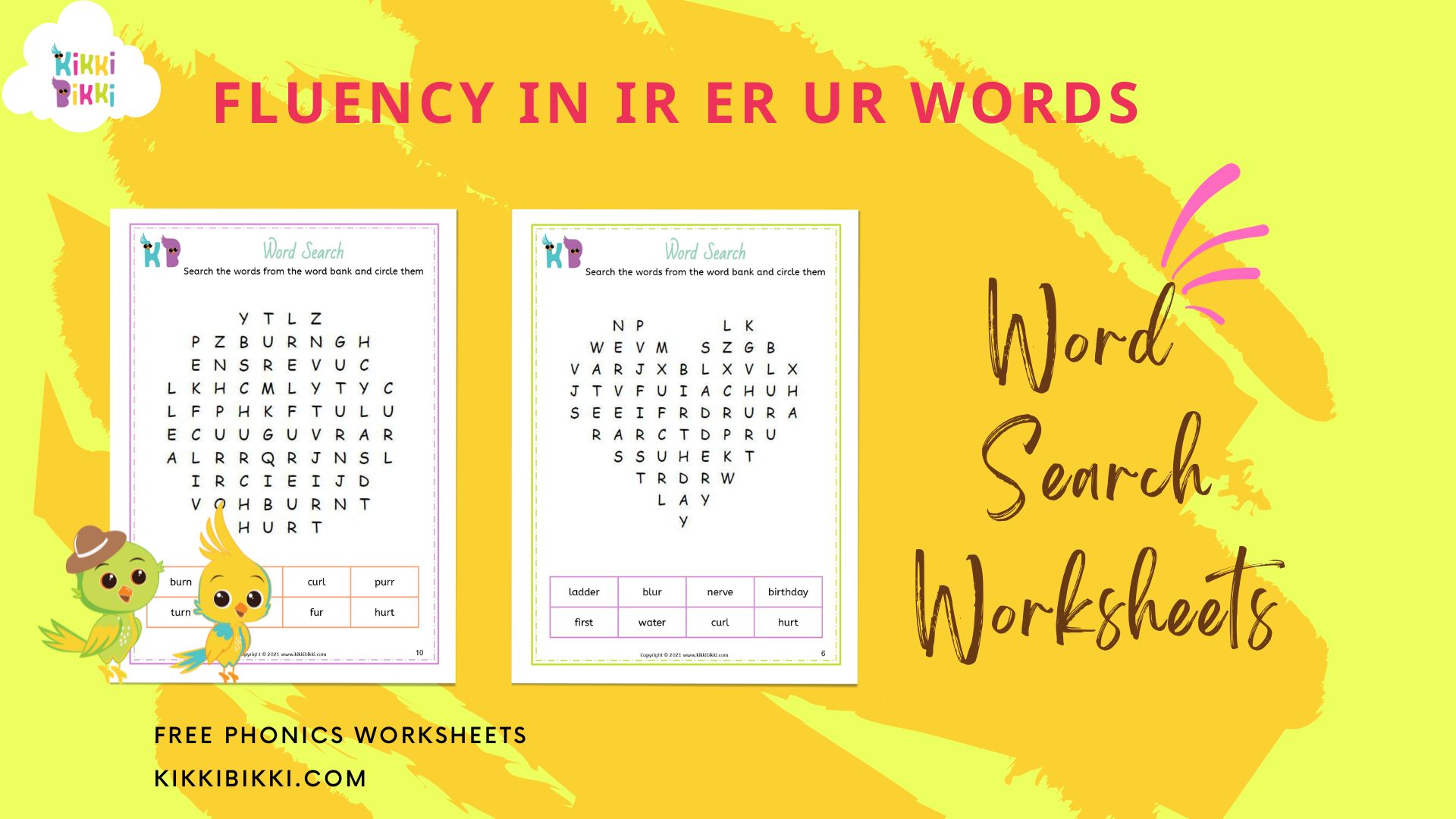 Fluency: Bossy R Sound Family - Word Search Worksheets