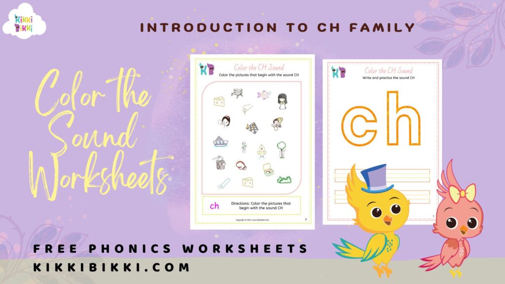 Phonics Fun: Consonant Digraph CH Sound Coloring Worksheet