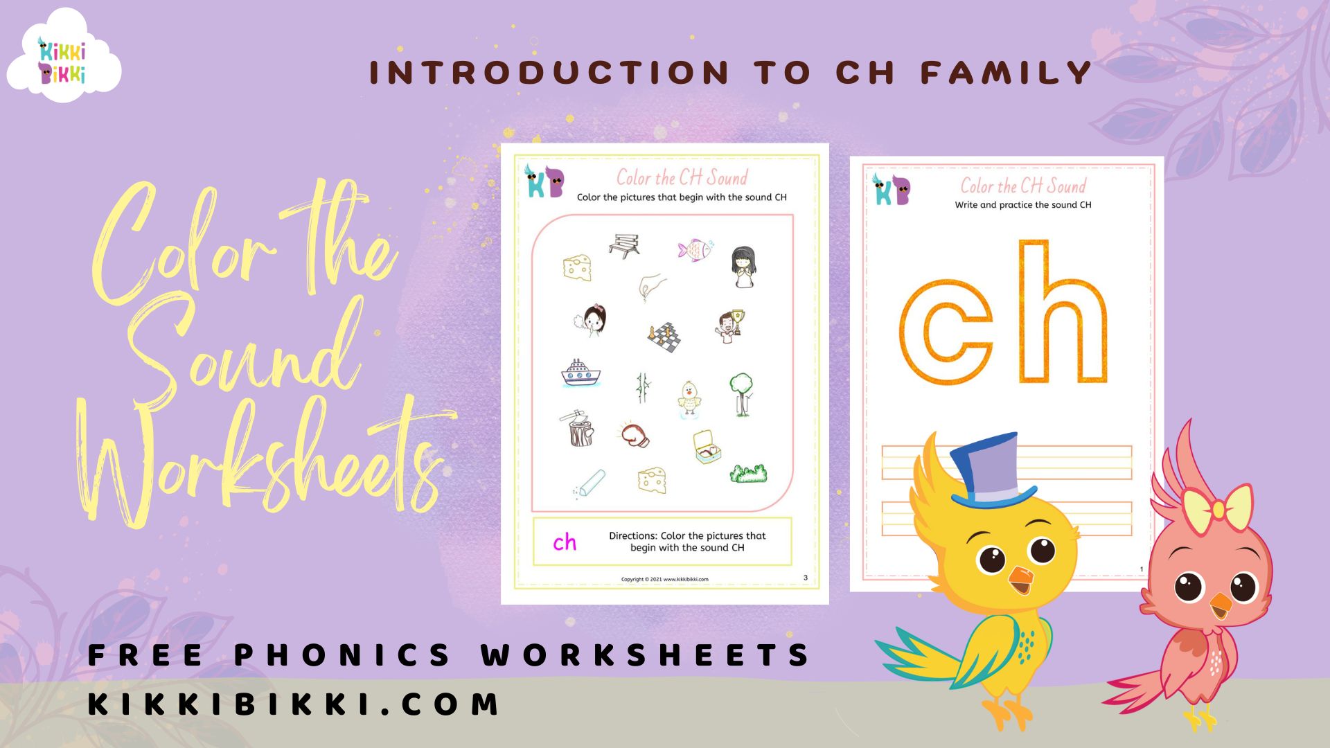 Phonics Fun: Consonant Digraph CH Sound Coloring Worksheet
