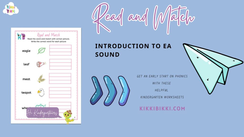 Introduction to 'EA' Sound - Read and Match Worksheets