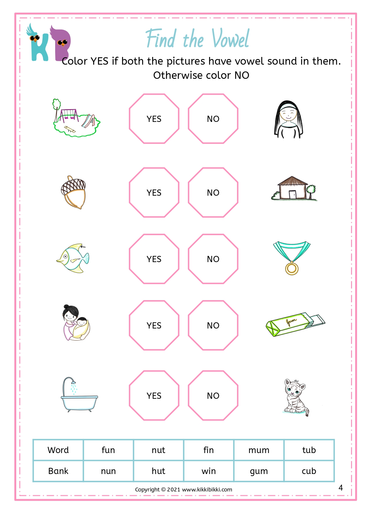 Vowel Fluency Sound Family - Find the Vowel Worksheets