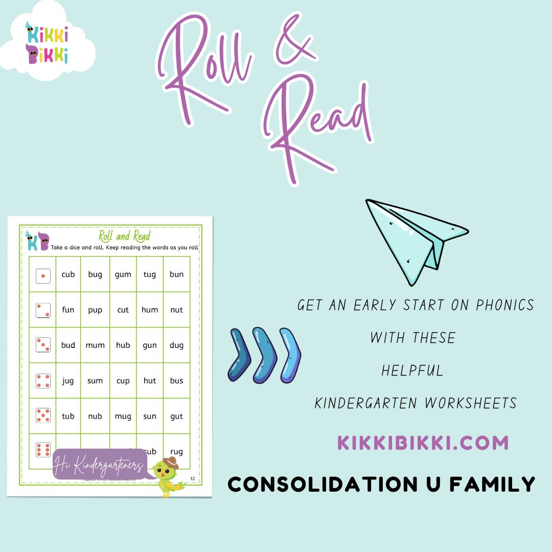 Consolidation of CVC U Sound Family - Roll and Read Worksheets