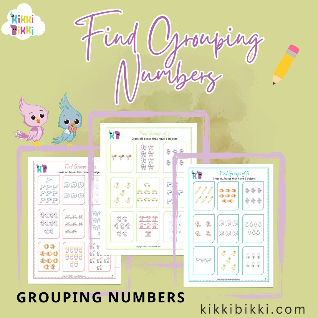 "Discover Grouping Numbers: Fun Worksheets for Kindergarten"