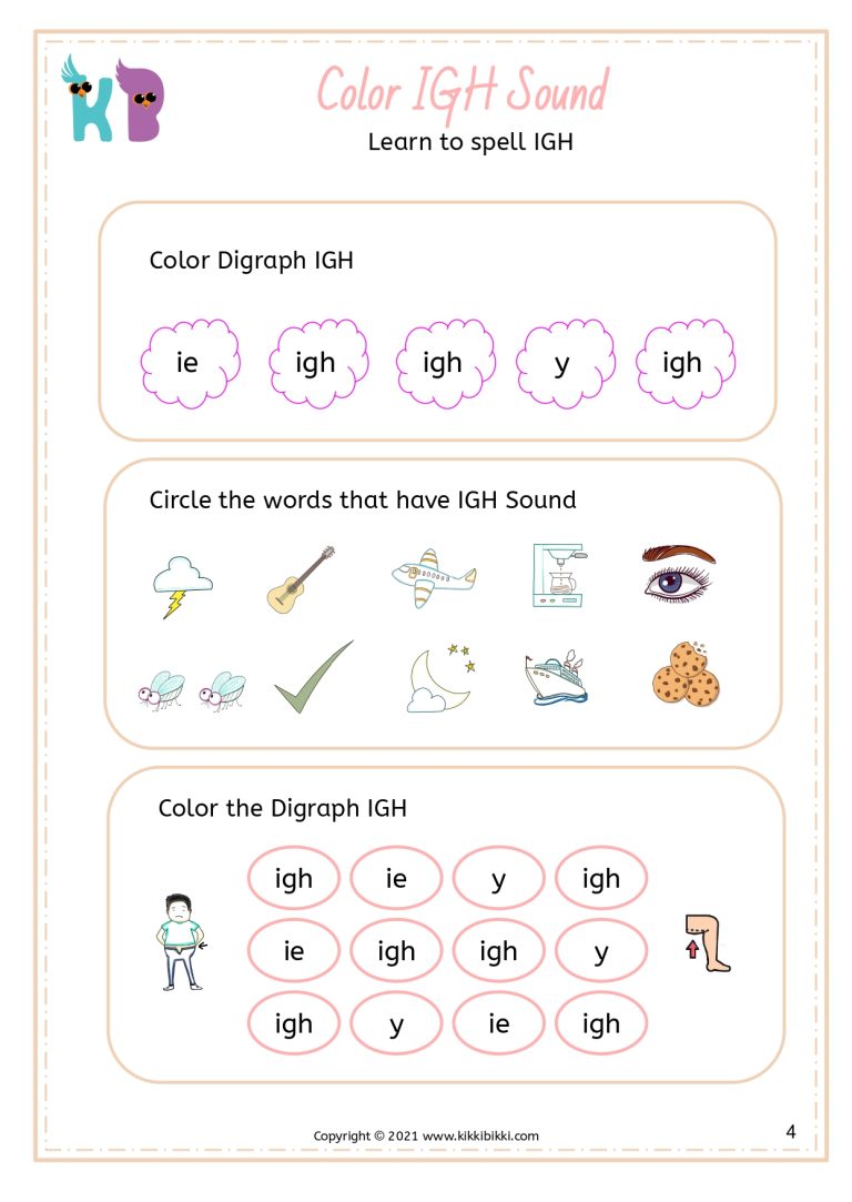 "'igh' Sound: Engaging Worksheets for Kindergarten Learners"