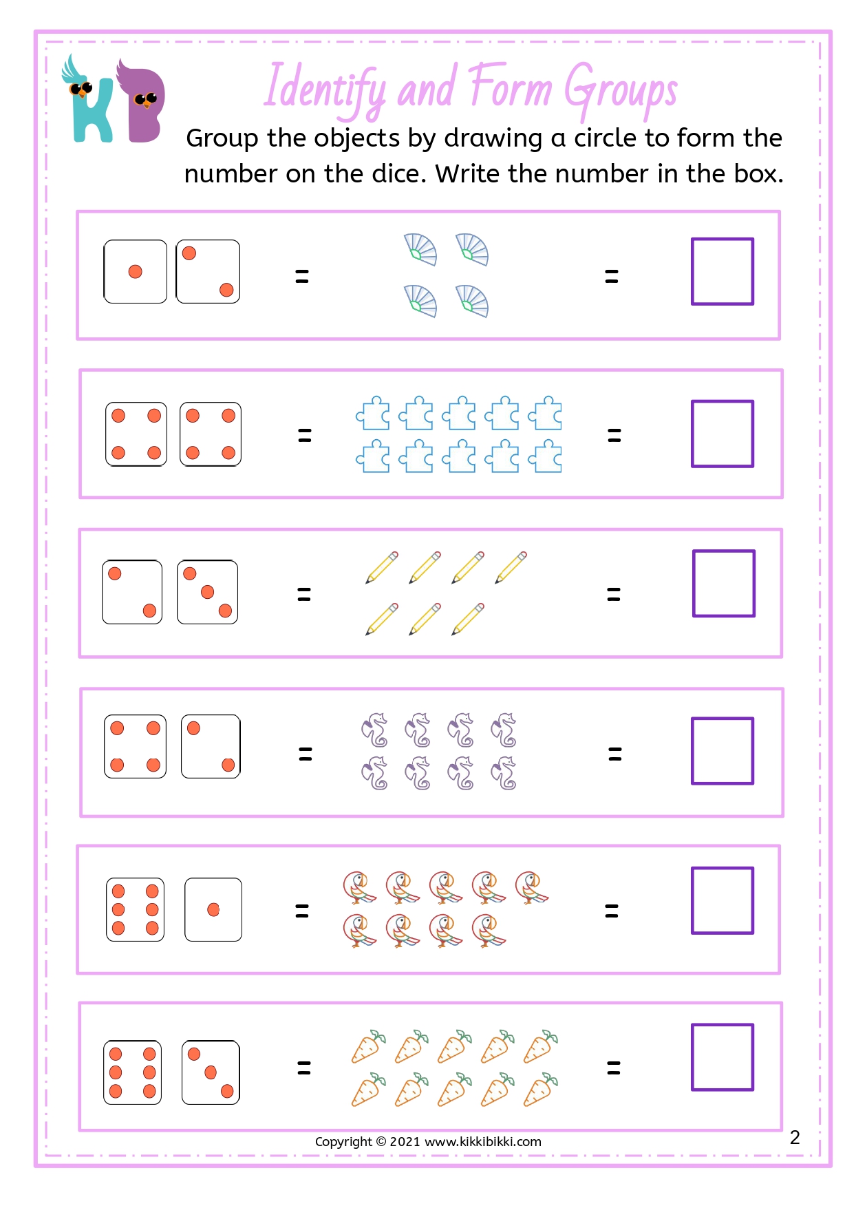 Grouping Numbers: Identify and Form Groups Worksheet