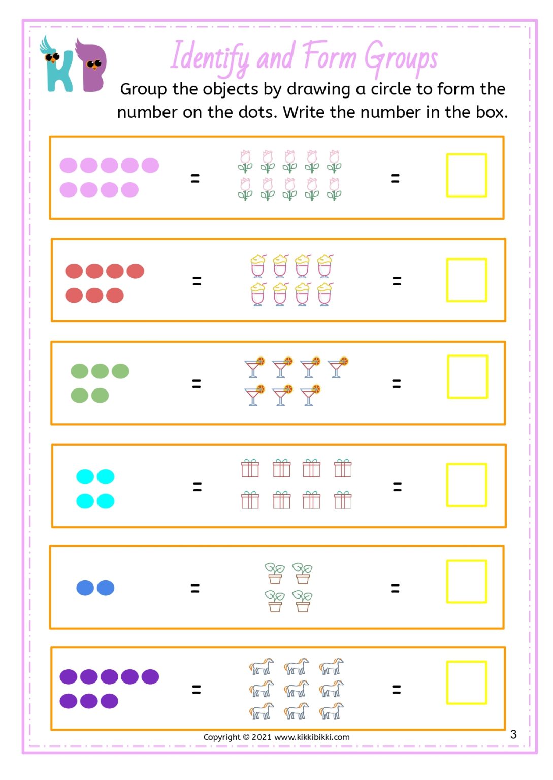 Grouping Numbers: Identify and Form Groups Worksheet