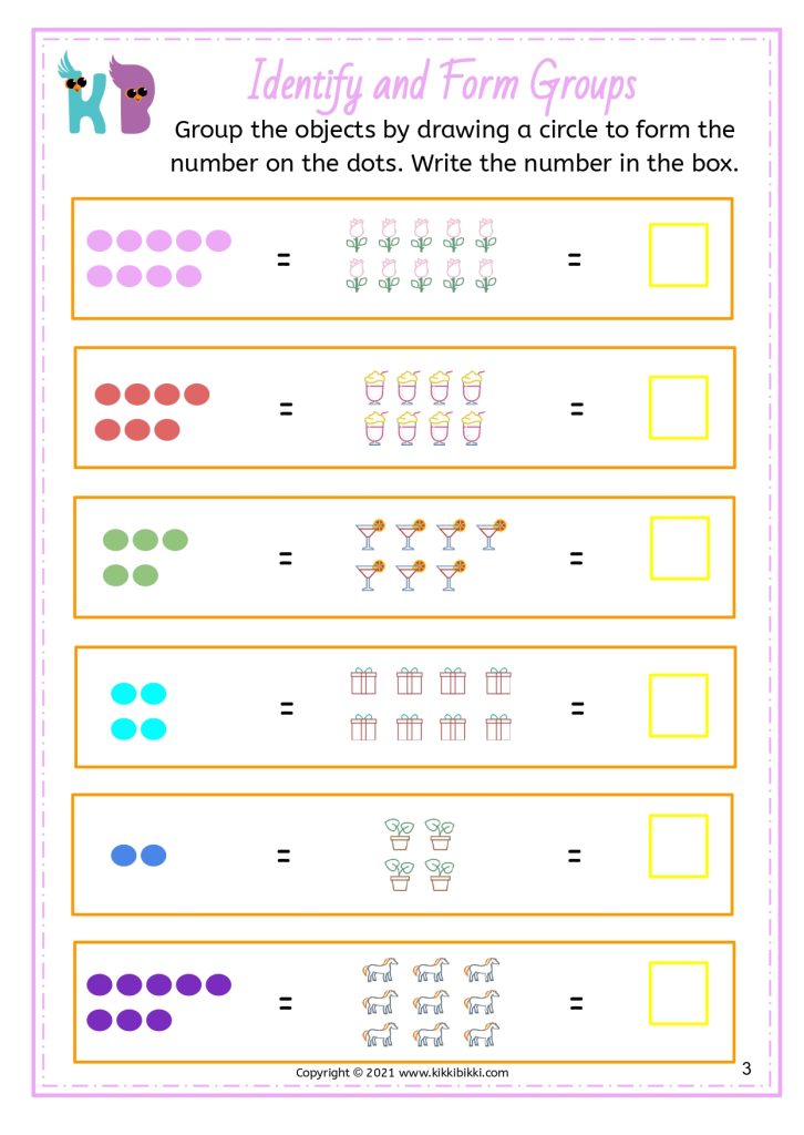 Grouping Numbers: Identify and Form Groups Worksheet