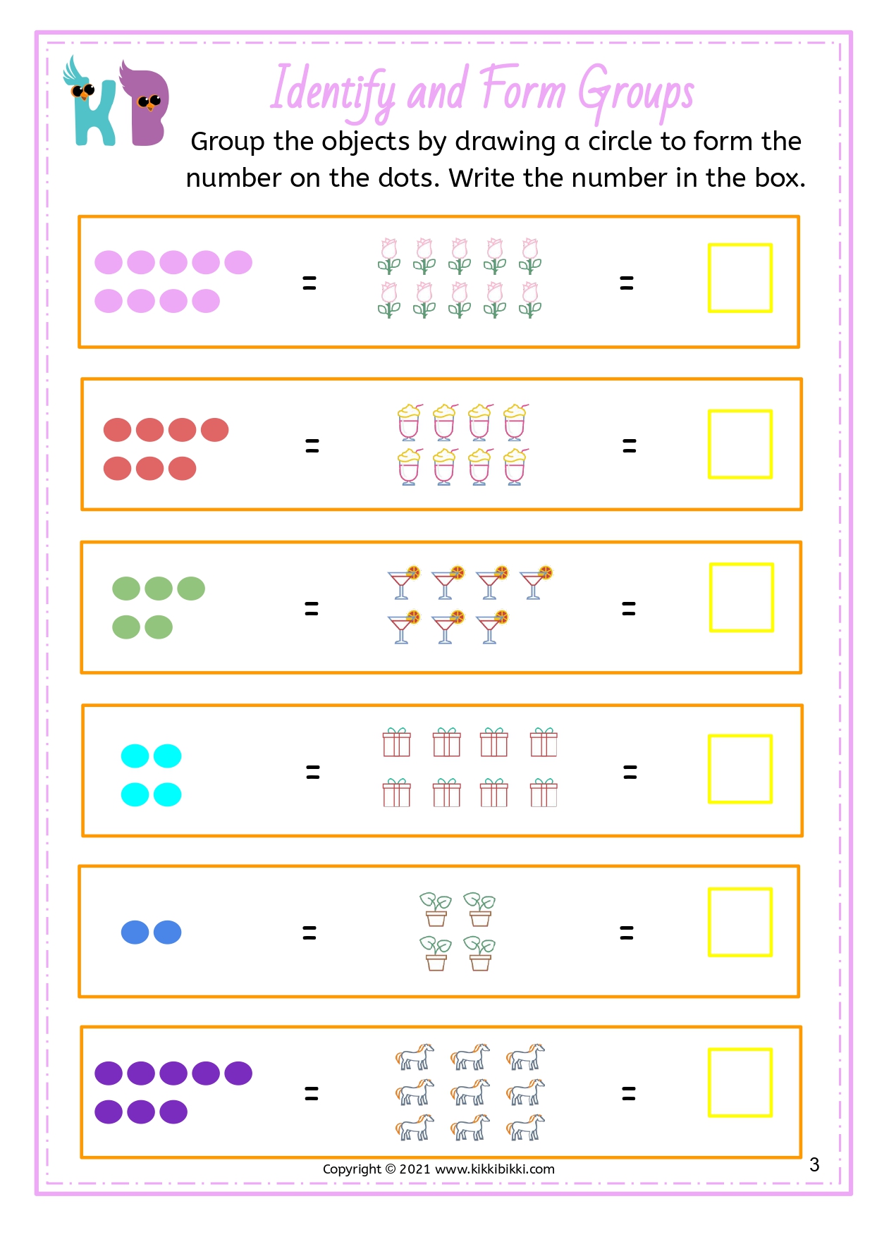 Grouping Numbers: Identify and Form Groups Worksheet