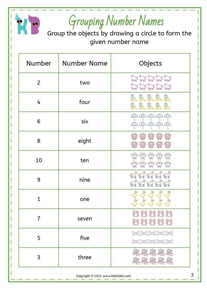 Math Adventure - Number Names and Grouping Activity