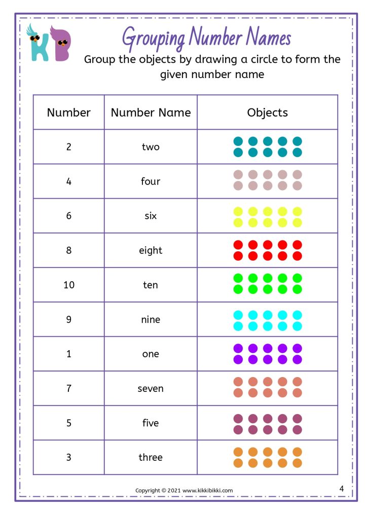 Math Adventure - Number Names and Grouping Activity