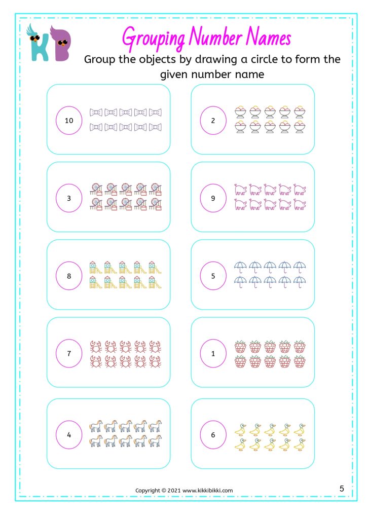 Math Adventure - Number Names and Grouping Activity