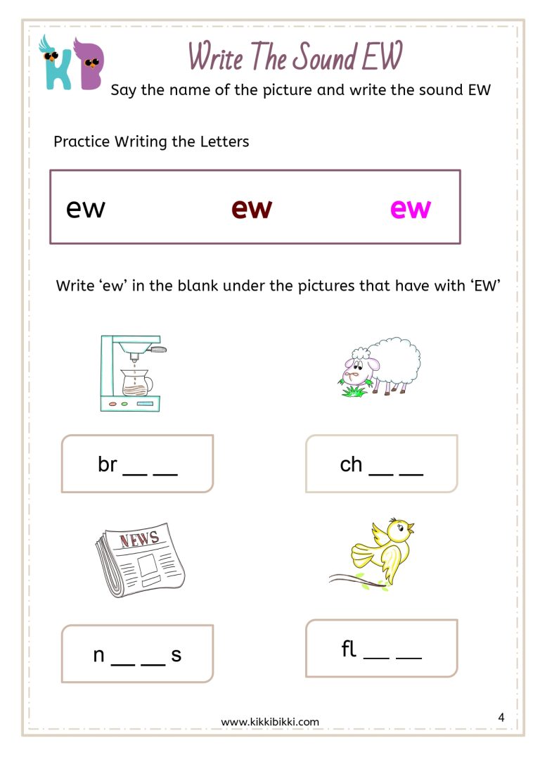 Exploring the EW Sound with Write-the-Sound Worksheets