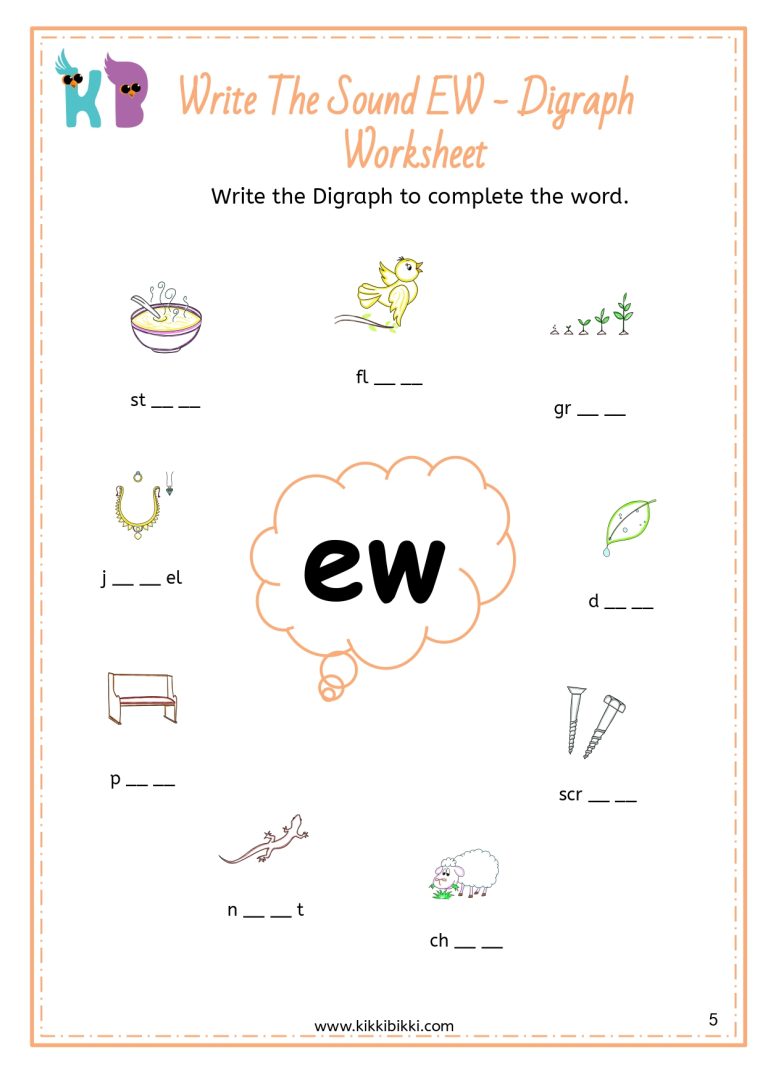 Exploring the EW Sound with Write-the-Sound Worksheets