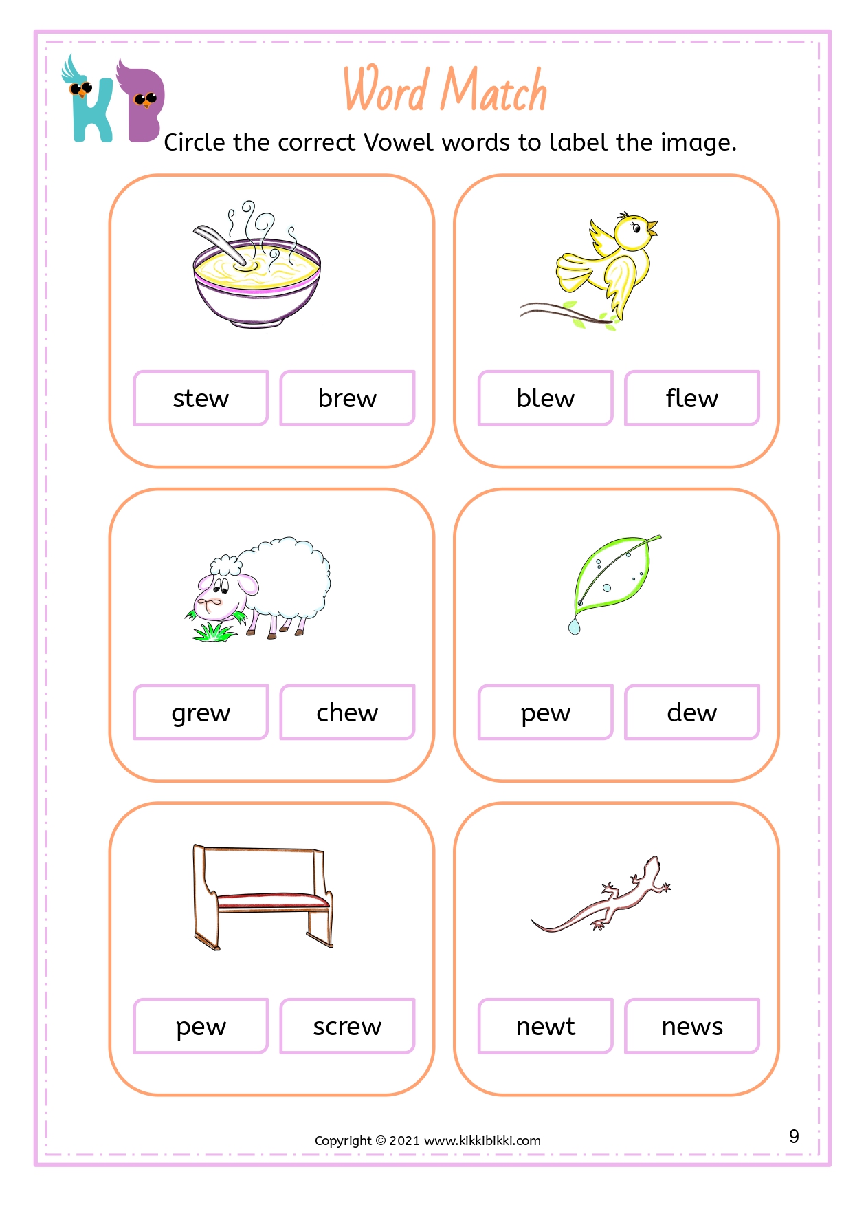 Exploring Vowel Digraphs: EW Sound Worksheets for Kids