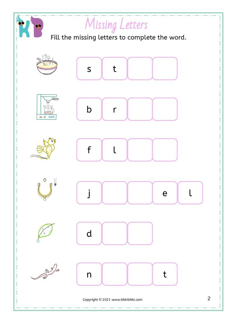 Exploring EW Sounds with Missing Letters Worksheets