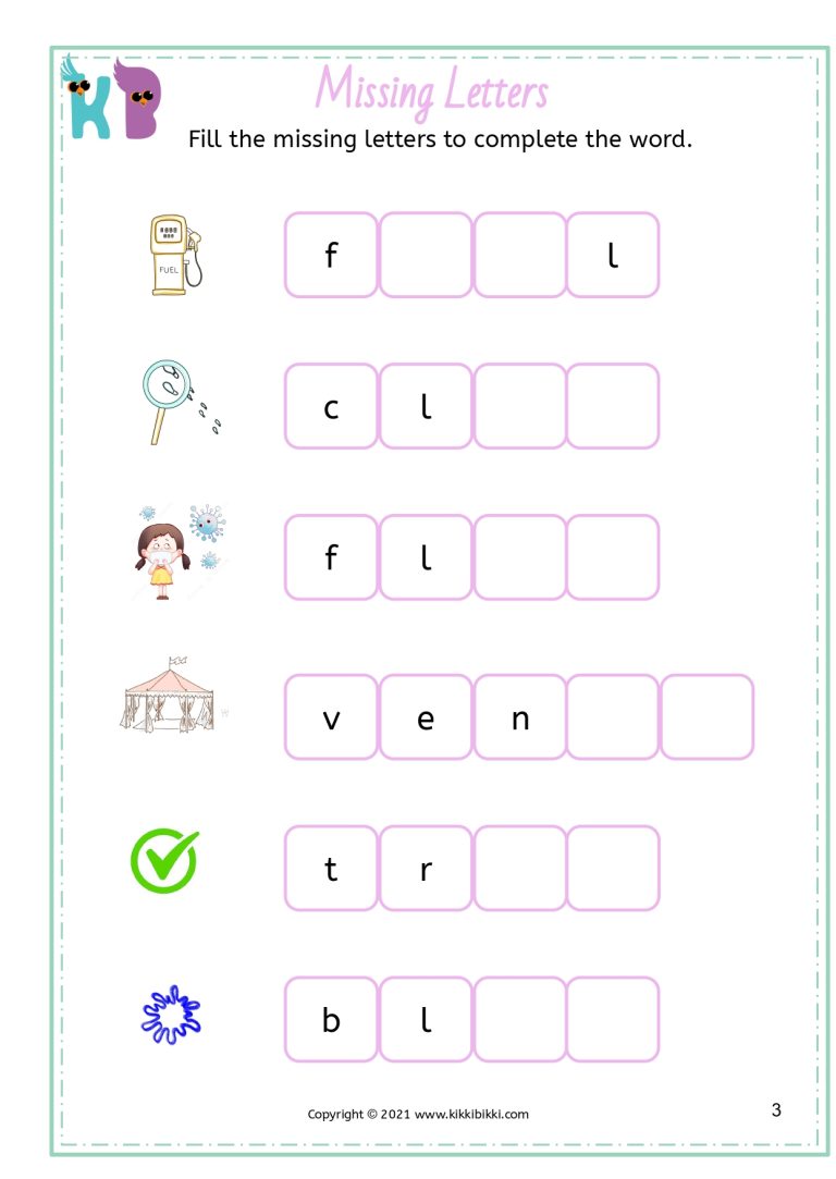 Exploring Phonics: 'UE' Sound - Missing Letters Worksheets