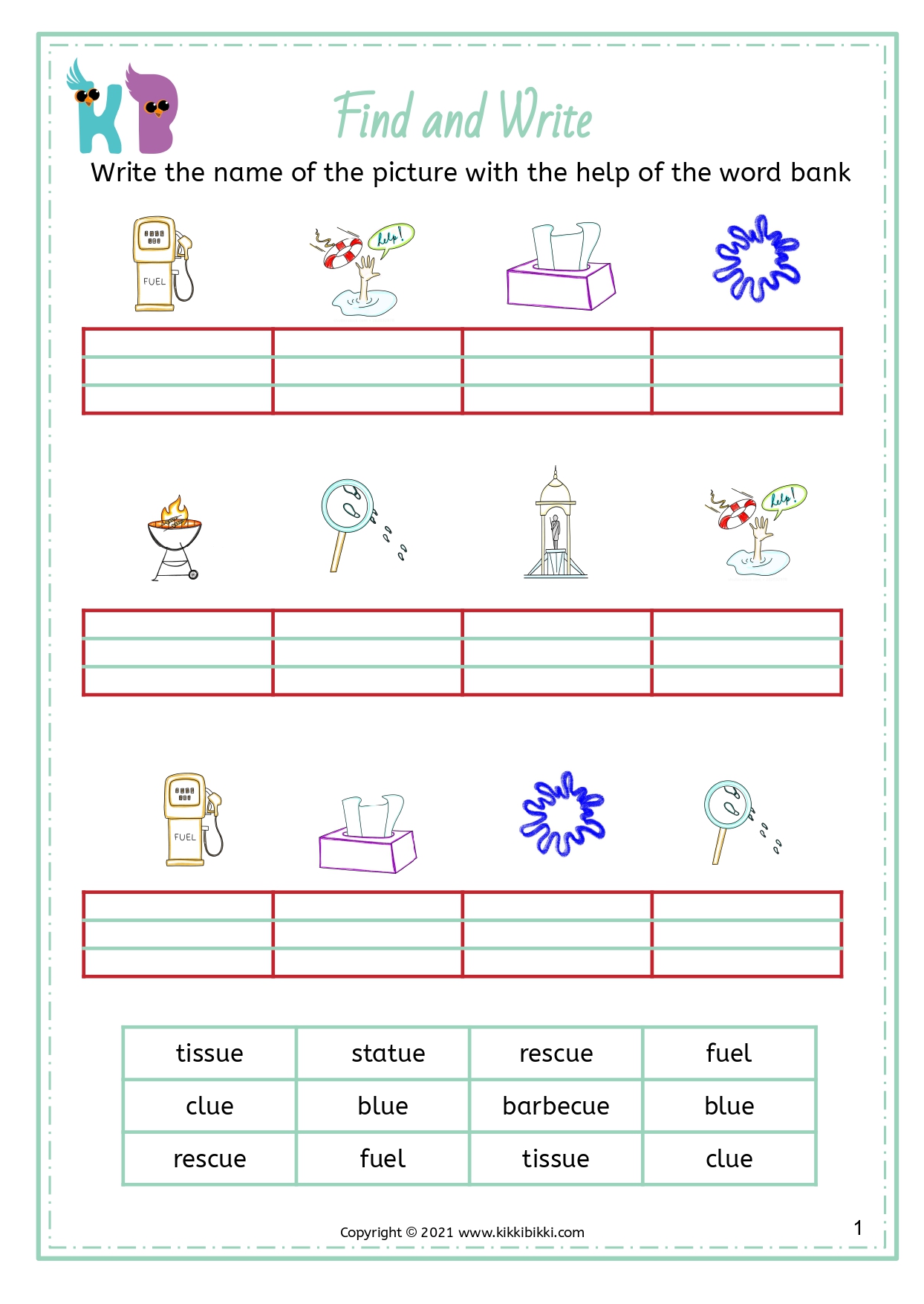 Discover Phonics: 'UE' Sound - Find and Write Worksheets