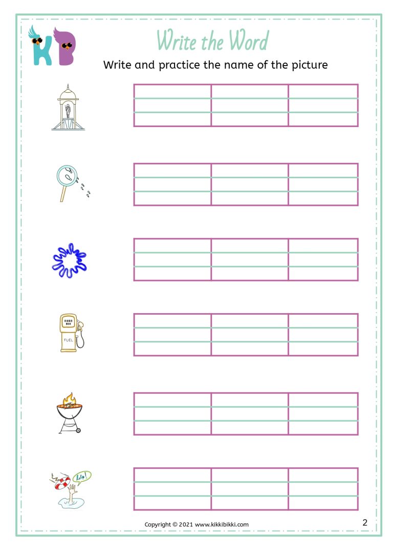 Phonics Fun: UE Sound - Write the Word Worksheets