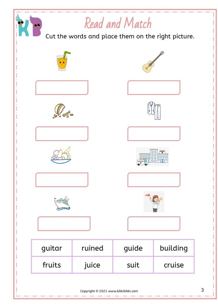 "Engaging Read-and-Match Worksheets for the UI Sound"