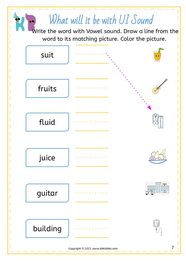"Engaging Read-and-Match Worksheets for the UI Sound"
