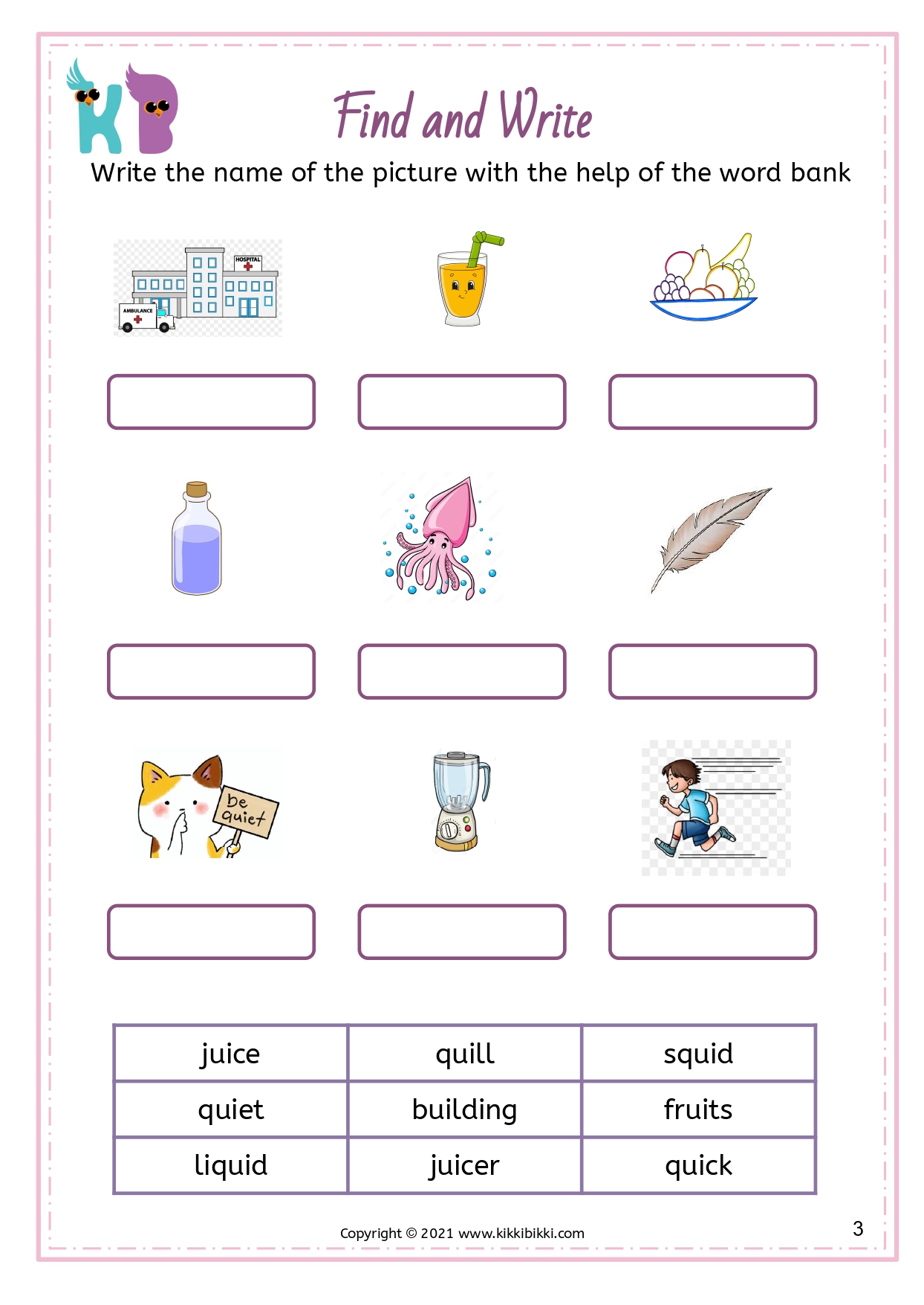 Introduction to 'UI' Sound - Find and Write Worksheets