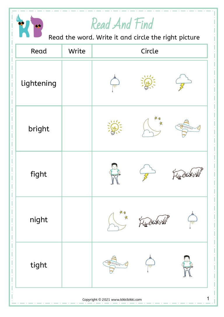 Phonics Fun: Read and Find Words with the 'IGH' Sound