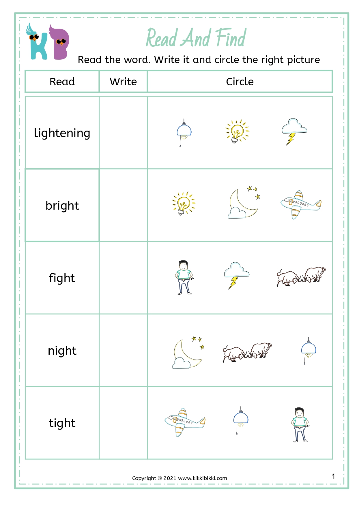 Phonics Fun: Read and Find Words with the 'IGH' Sound