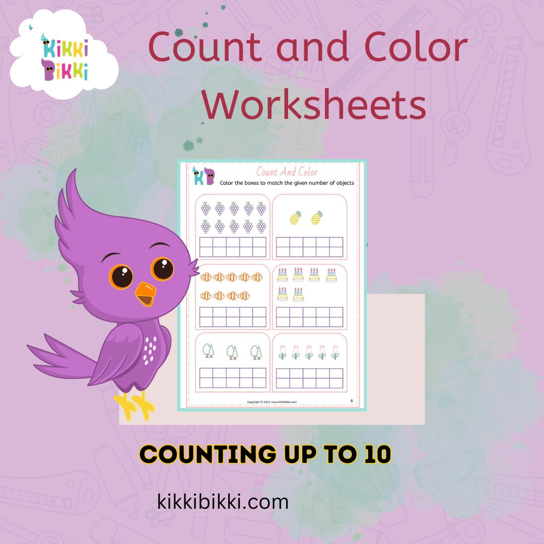 Math Fun: Counting Up to 10 and Color Worksheets