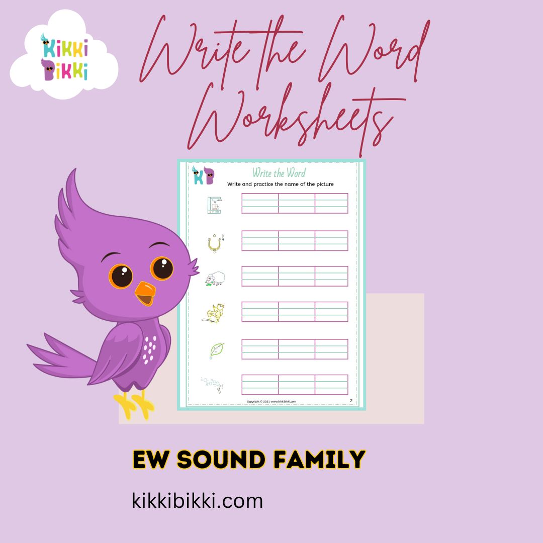 Consonant Digraph EW Sound Write the Word Worksheet